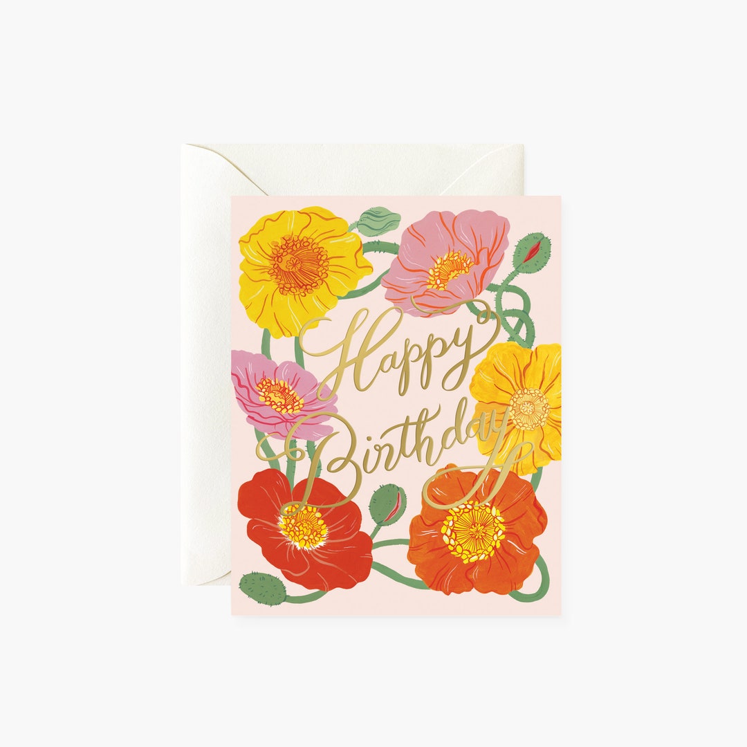 ICELAND POPPIES BIRTHDAY | Greeting Card - Etsy