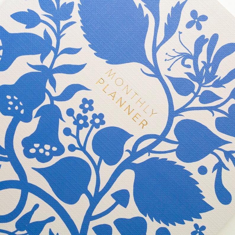 BLUE FLORAL | Undated Monthly Planner - Etsy