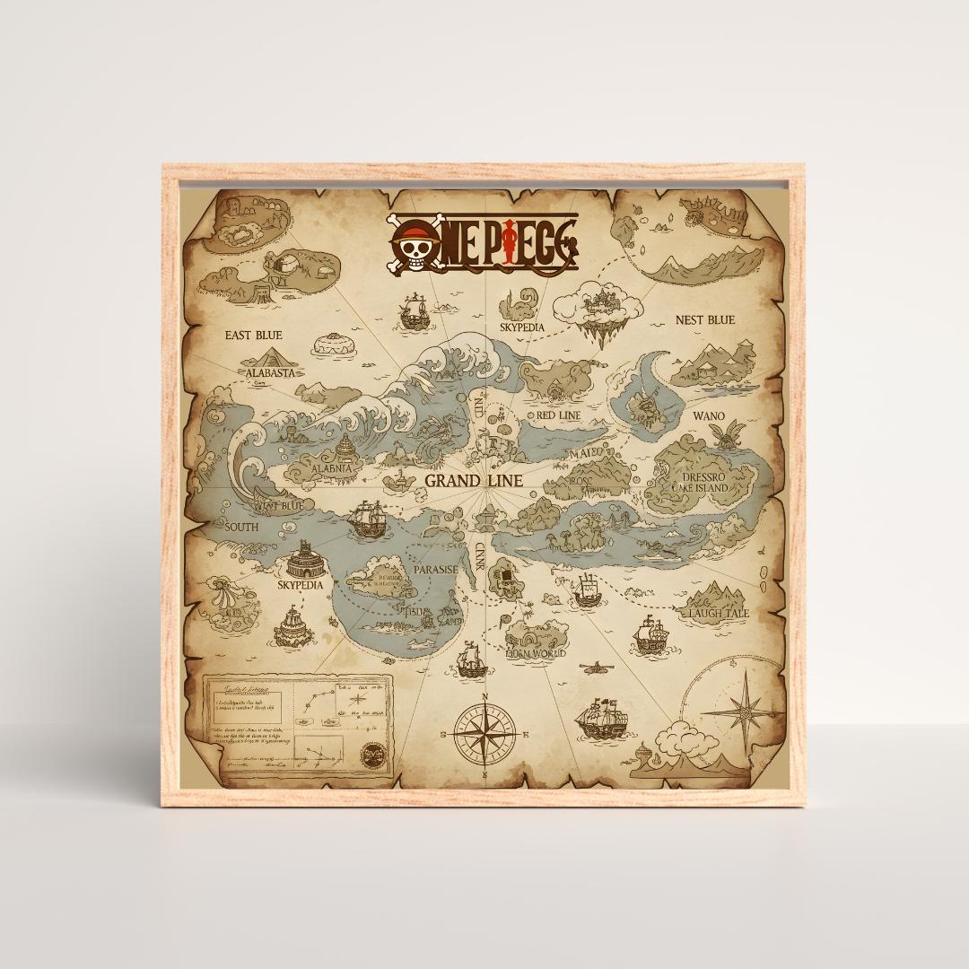 One Piece Style World Map Anime Poster: Manga Fan Art Colorful (digital ...