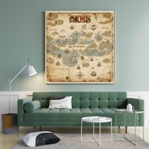 One Piece Style World Map Anime Poster: Manga Fan Art Colorful (digital ...