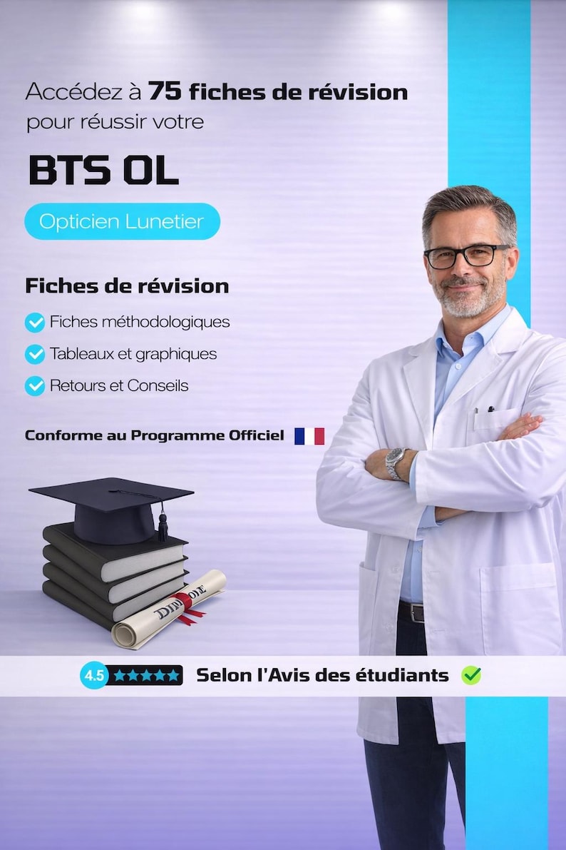 Fiches De Révision – BTS OL Opticien Lunetier | 75 Fiches - Etsy