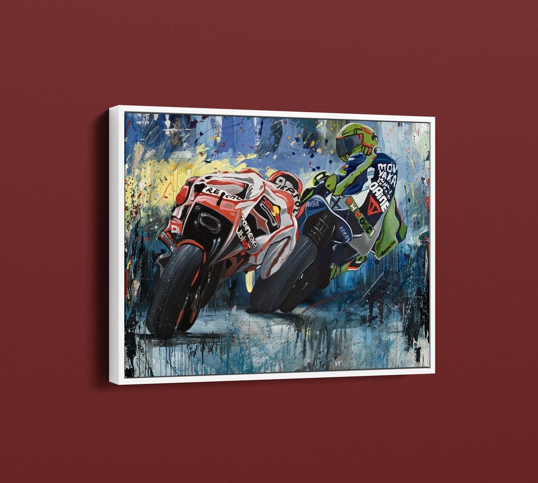 Abstract Motorcycle Painting Print Canvas Wall Art / Poster / Framed ...