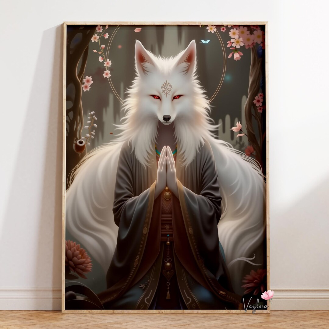 Sacred White Fox Deity Art Digital Download - Etsy