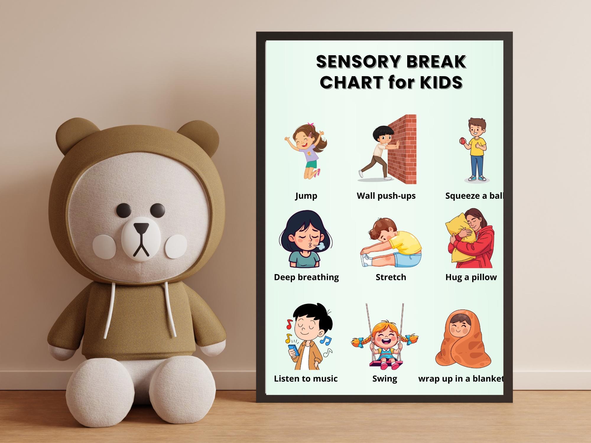 Sensory Break Chart for Kids | Printable Sensory Activities Poster ...
