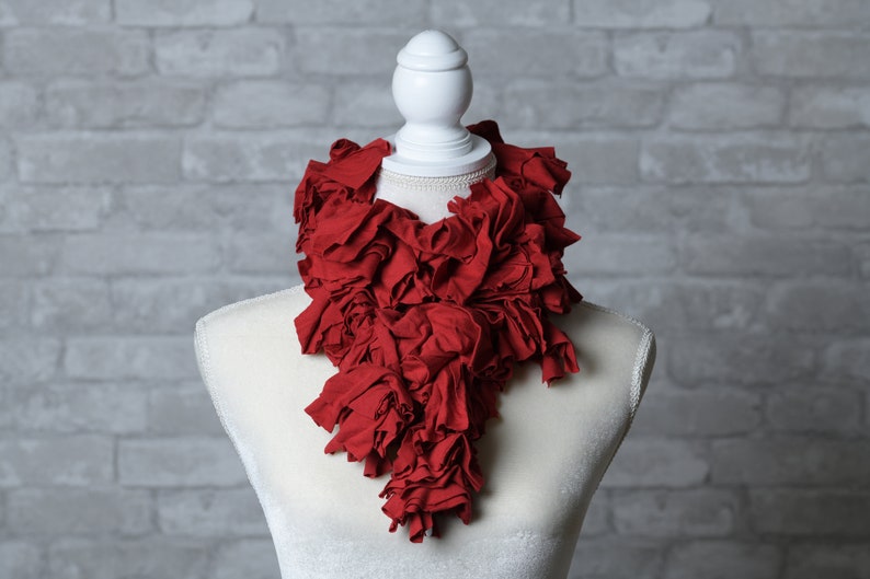 Red Wearable Art Viscose Scarf - Etsy