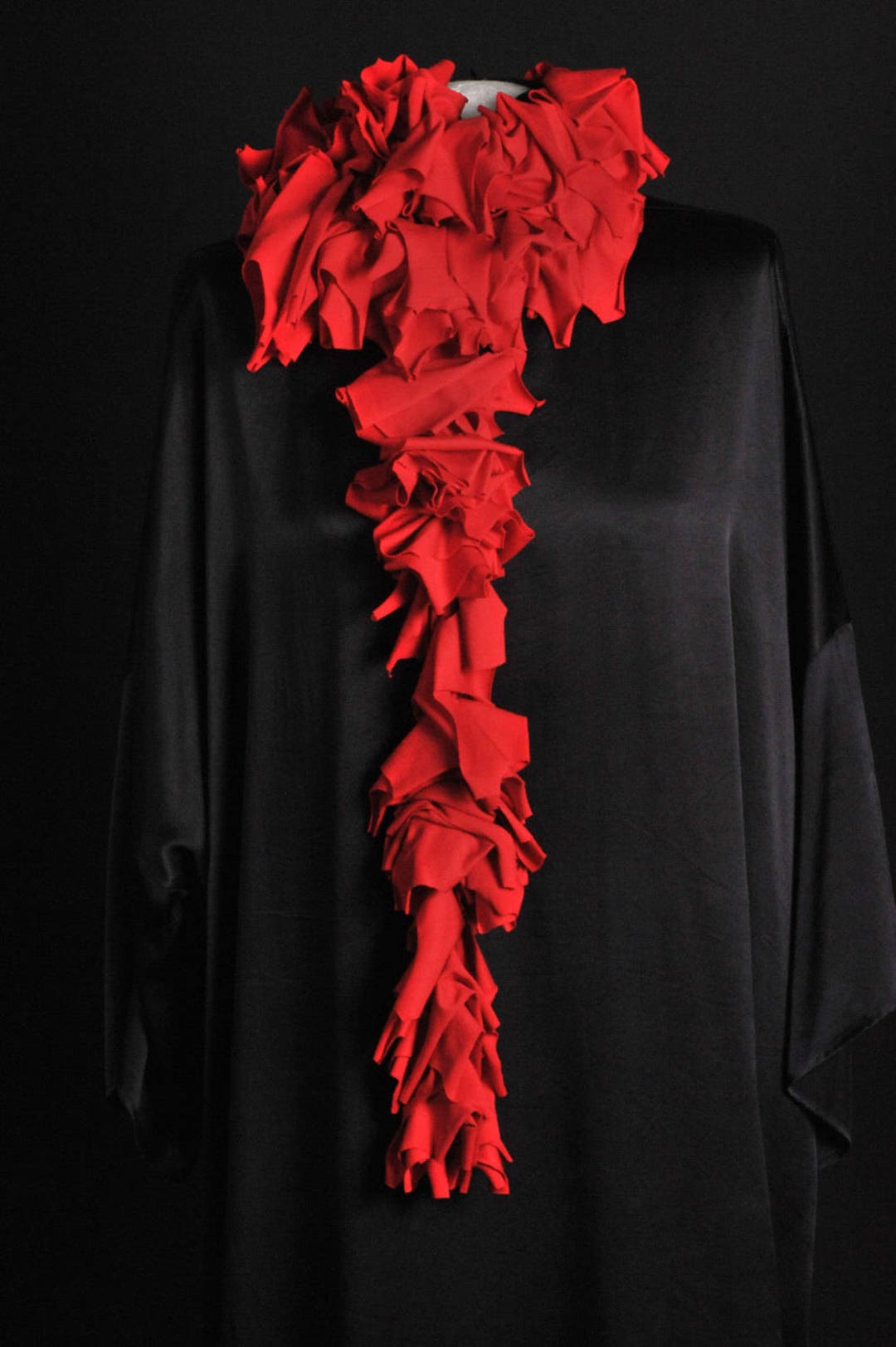 Red Wearable Art Viscose Scarf - Etsy