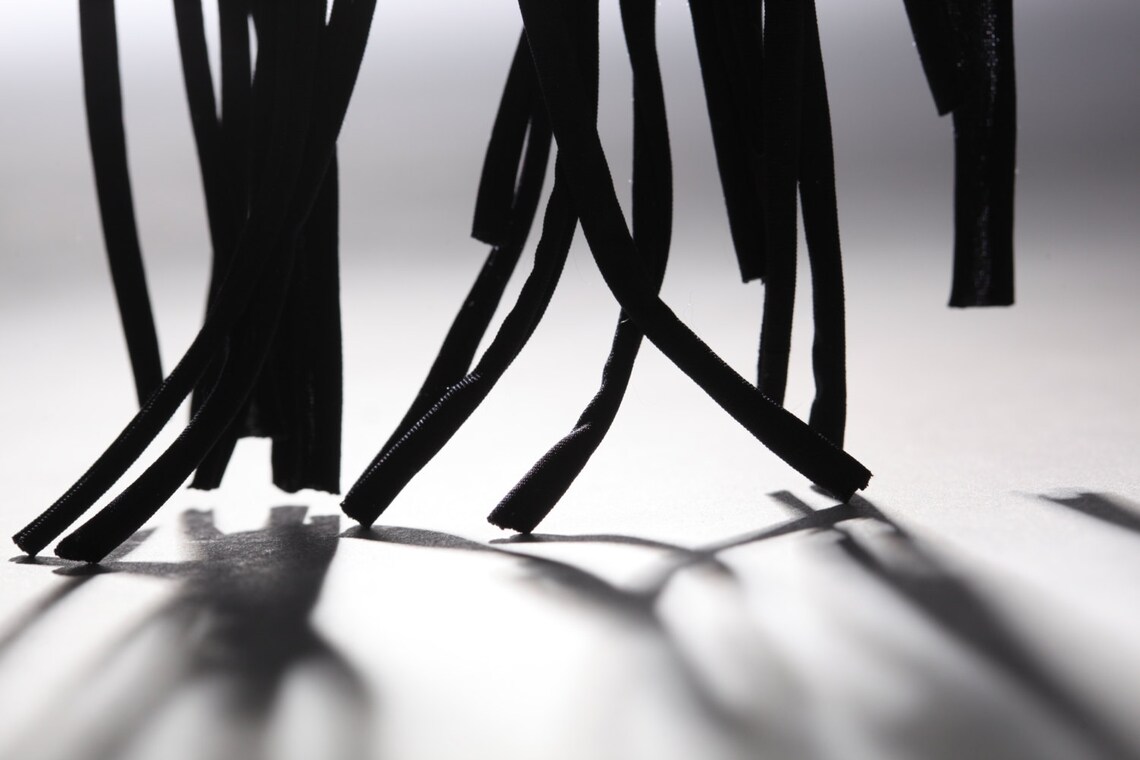 Black String Necklaces, Fabric Jewelry, Textile Jewelry, Avant Garde ...