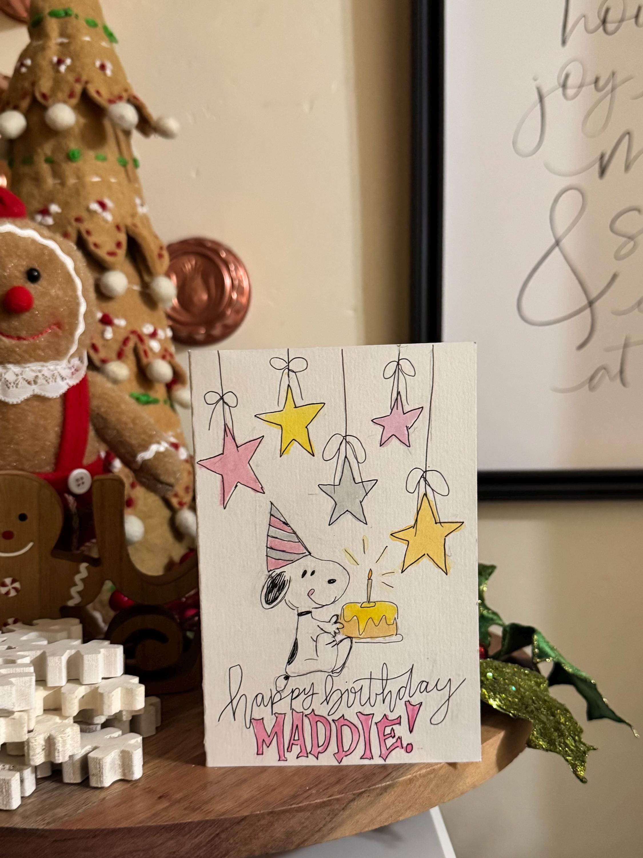 Snoopy Birthday Card - Etsy