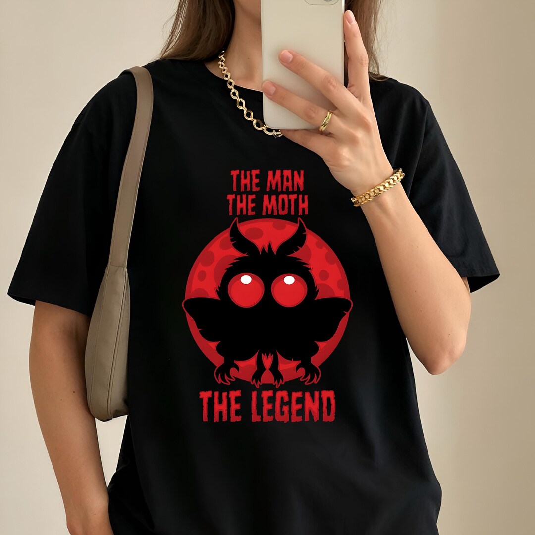 The Man the Moth the Legend Shirt Funny Mothman Graphic Tee, Cryptid ...
