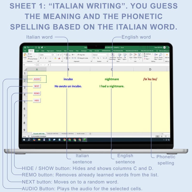 Italian Vocabulary Flashcards With Sentences & Audio | 500 Words With ...