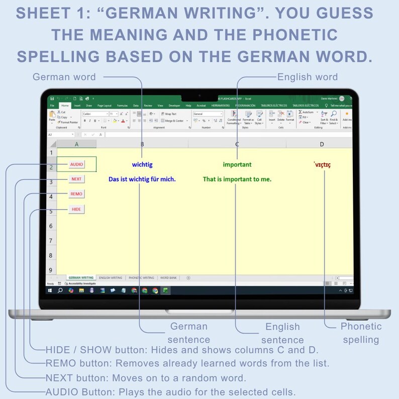 German Fluency Flashcards | Excel Vocabulary System | 800 High ...