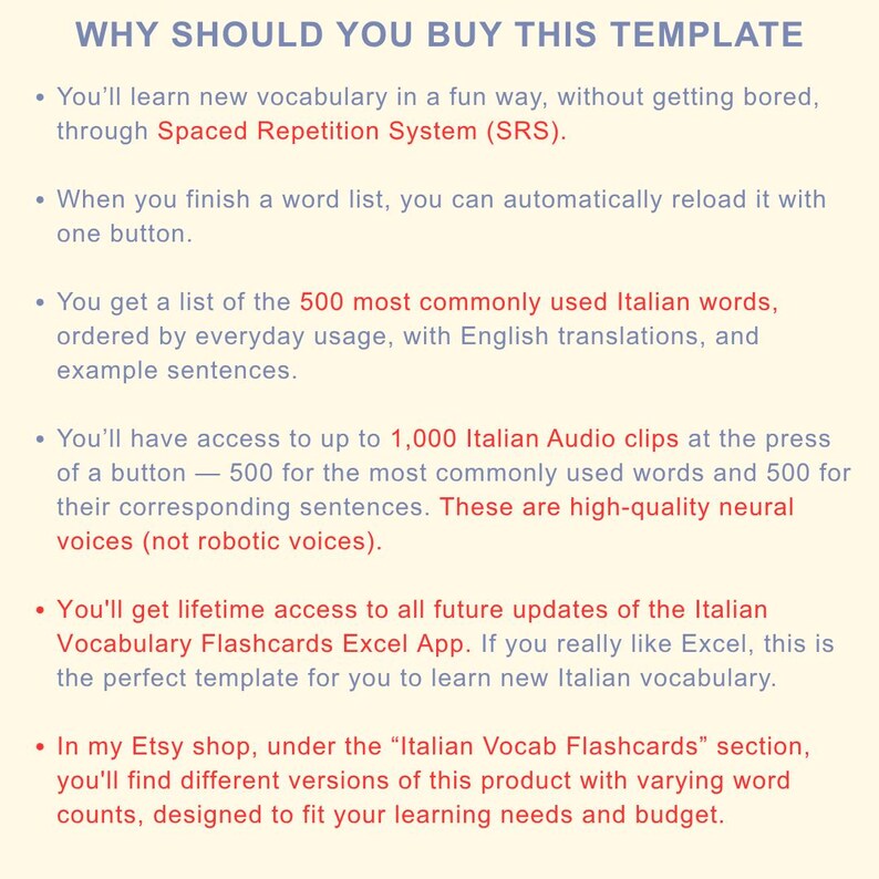 Italian Vocabulary Flashcards With Sentences & Audio | 500 Words With ...