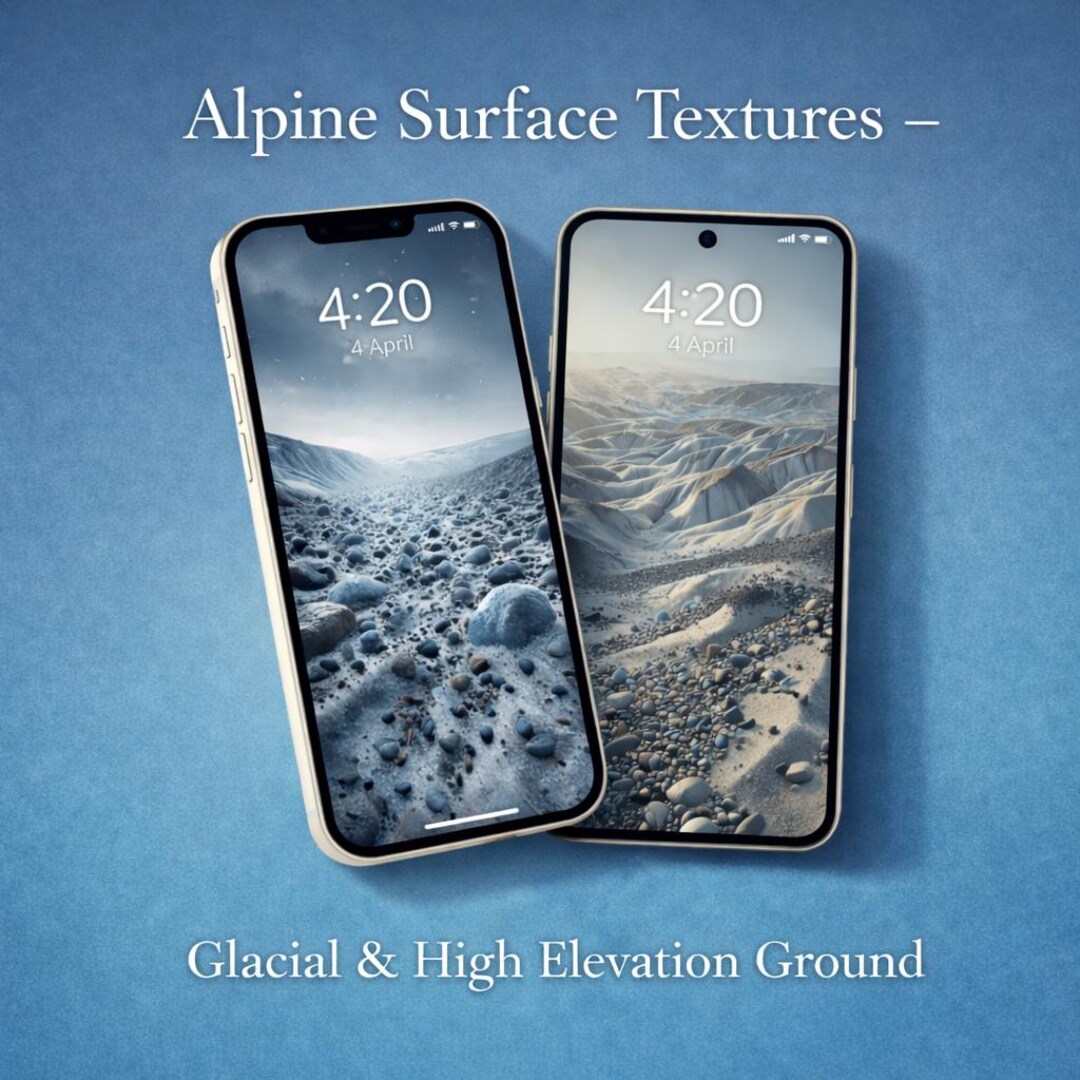 Alpine Surface Textures Phone Wallpapers – Calming Glacial Terrain ...