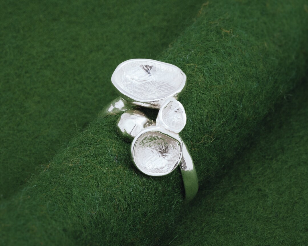 Silver Bubble Ring - Japanese Natural Design - Three Dimensional ...