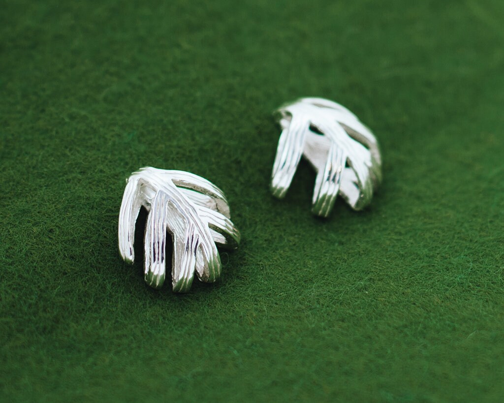 Tree Roots Silver Earrings - Japanese Nature Motif Earrings - Racine ...