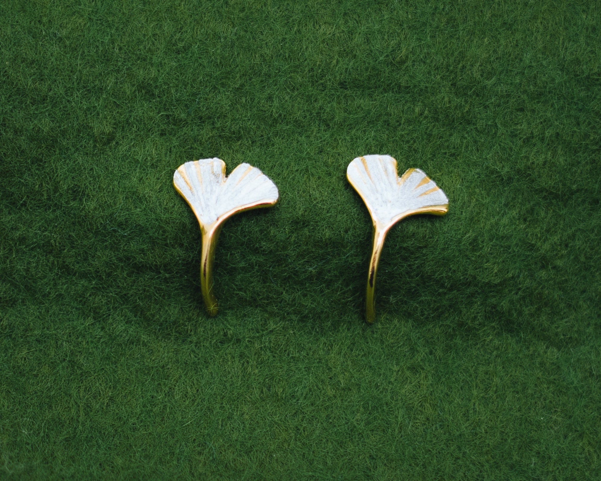 Gingko mini earrings Ginkgo jewelry Made in Japan Gingko | Etsy