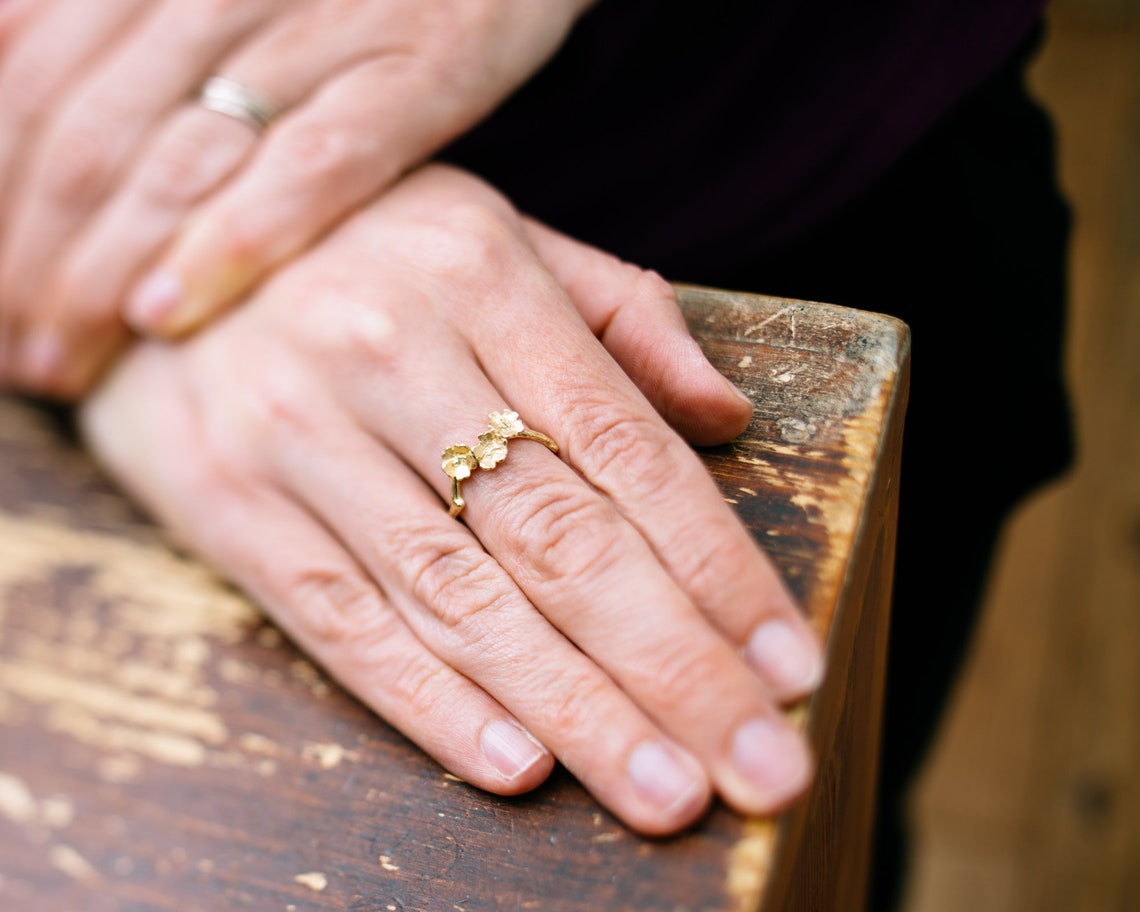 18k Ring - Sakura Ring - Cherry Blossom Ring - Fine Ring - Japanese ...