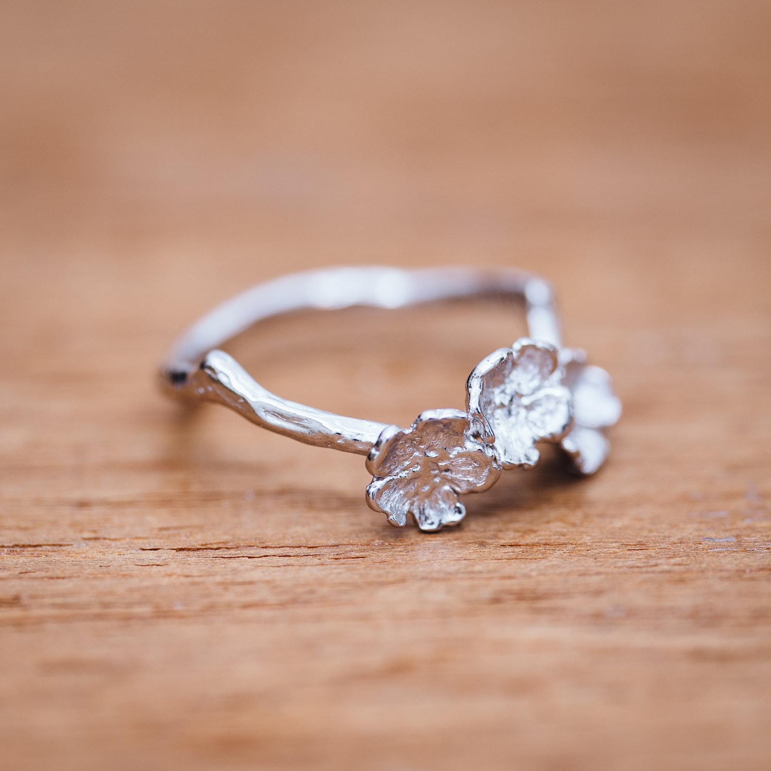 Platinum Ring - Sakura Ring - Cherry Blossom Ring - Fine Ring ...