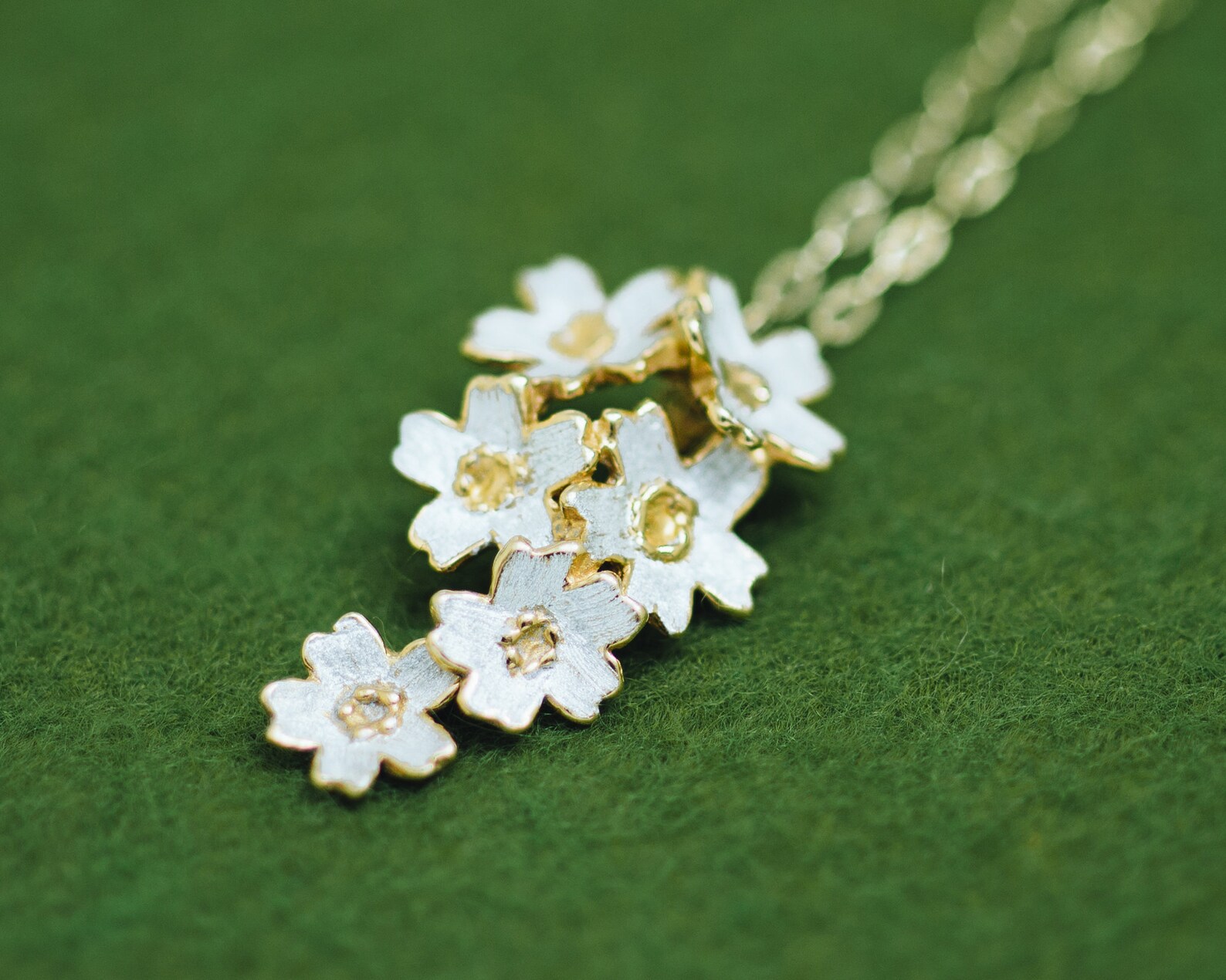 Sakura Pendant and Chain Six Flowers Cherry Blossom - Etsy