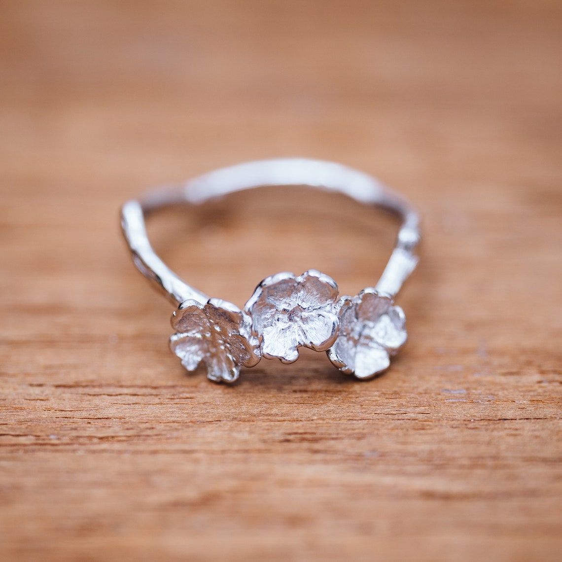 Platinum Ring Sakura Ring Cherry Blossom Ring Fine Ring - Etsy