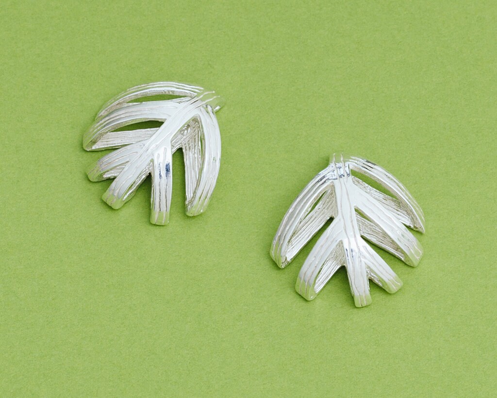 Tree Roots Silver Earrings - Japanese Nature Motif Earrings - Racine ...