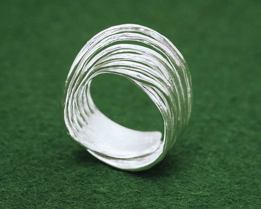 Matsuba Pine Ring - Japanese Design - - Adjustable Size Ring ...