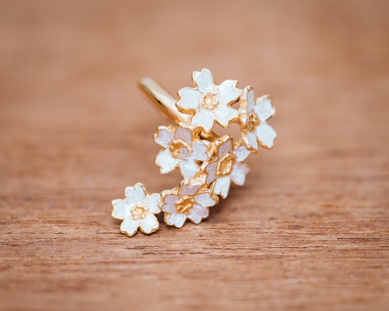 Japanese Cherry Blossom Adjustable Ring Sakura Flowers - Etsy