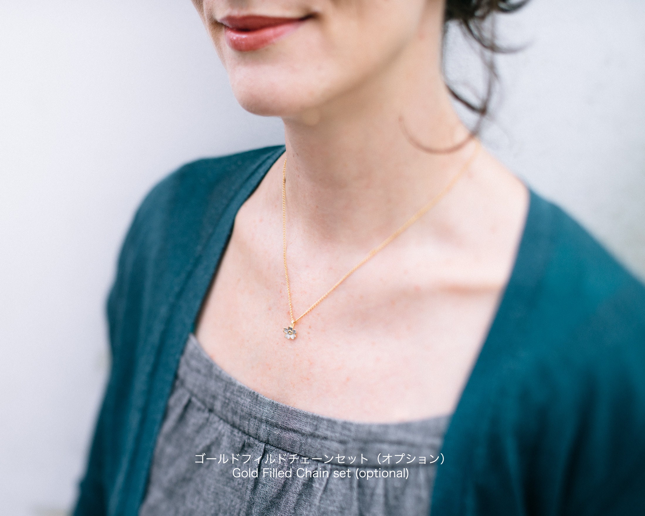 Platinum and Gold Sakura Pendant Cherry Blossom Japanese | Etsy