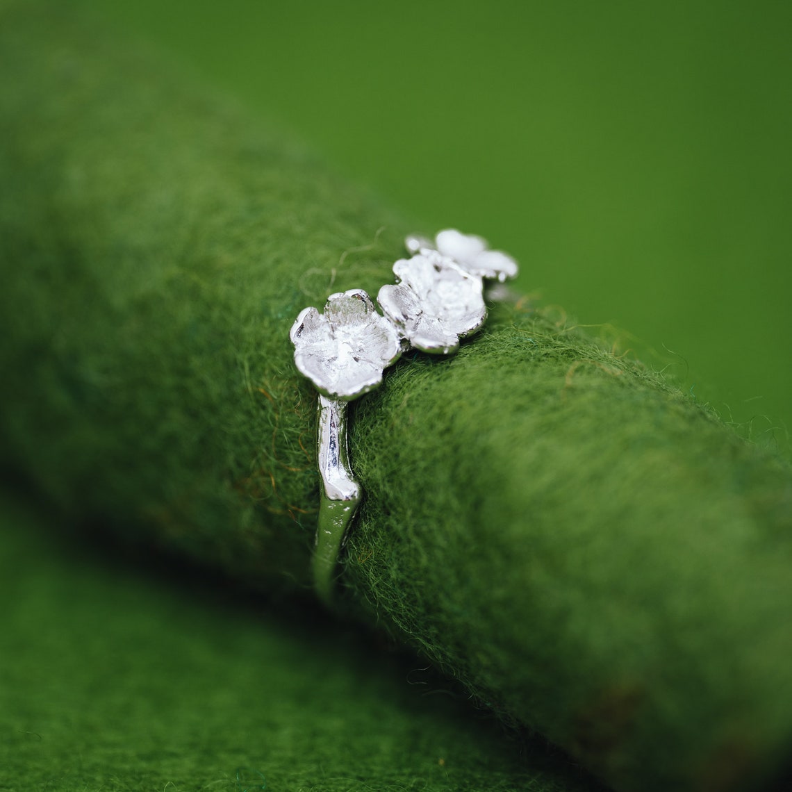 Platinum Ring Sakura Ring Cherry Blossom Ring Fine Ring | Etsy