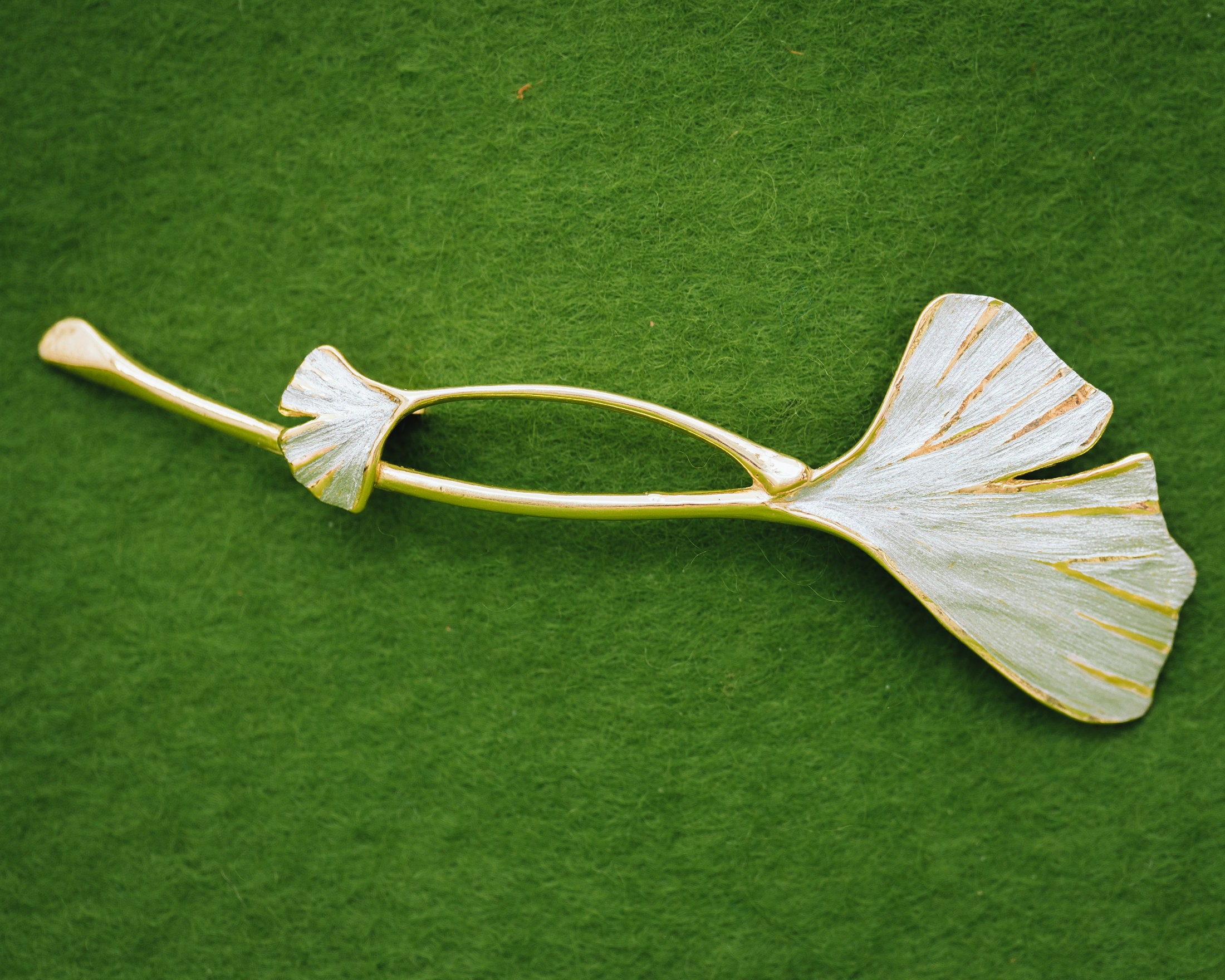 Classic Gingko Leaf Brooch - Ginkgo Jewelry - Gingko Brooch - Japanese ...