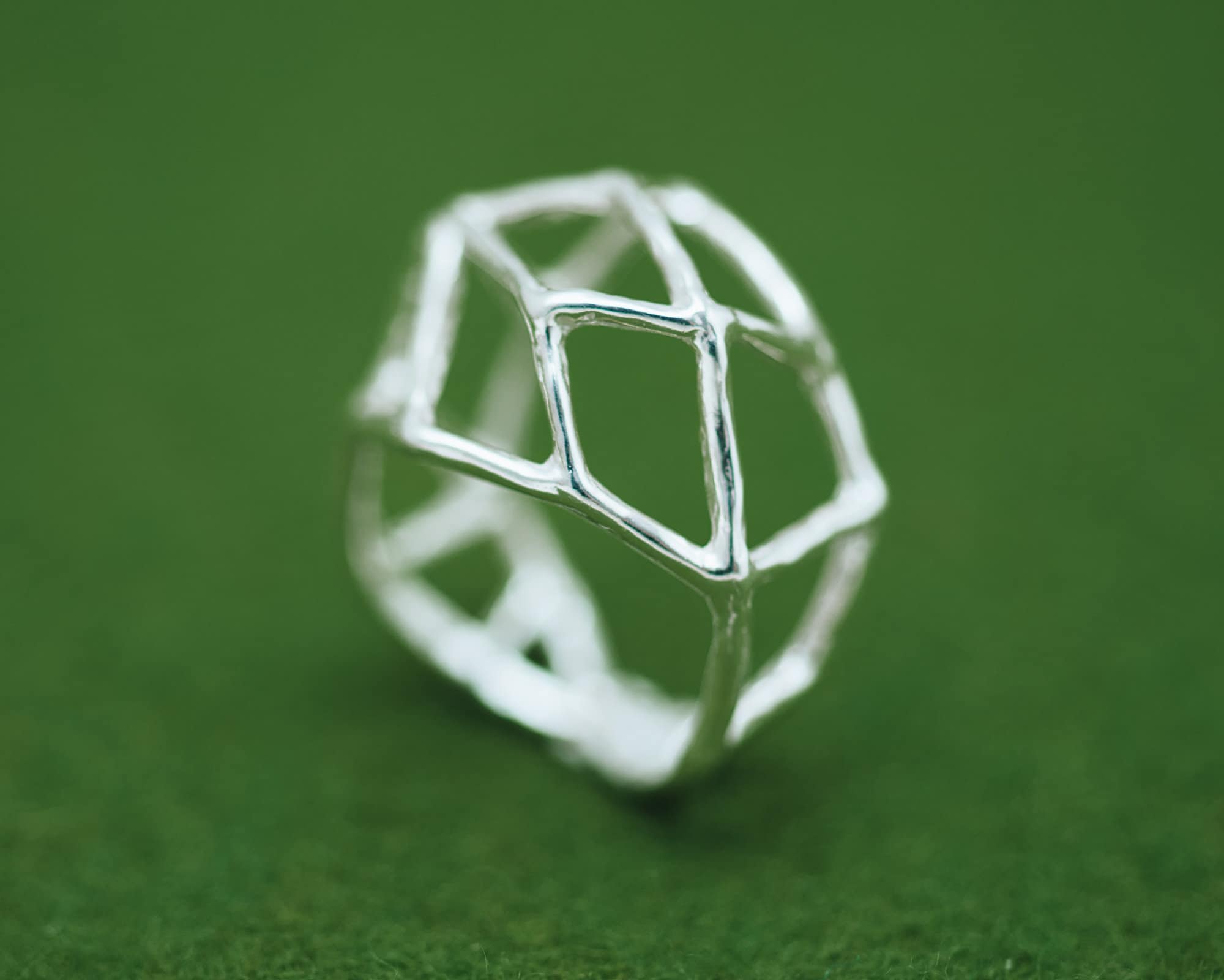 Geometric Ring Japanese Design Linear Design Ring Wabi | Etsy