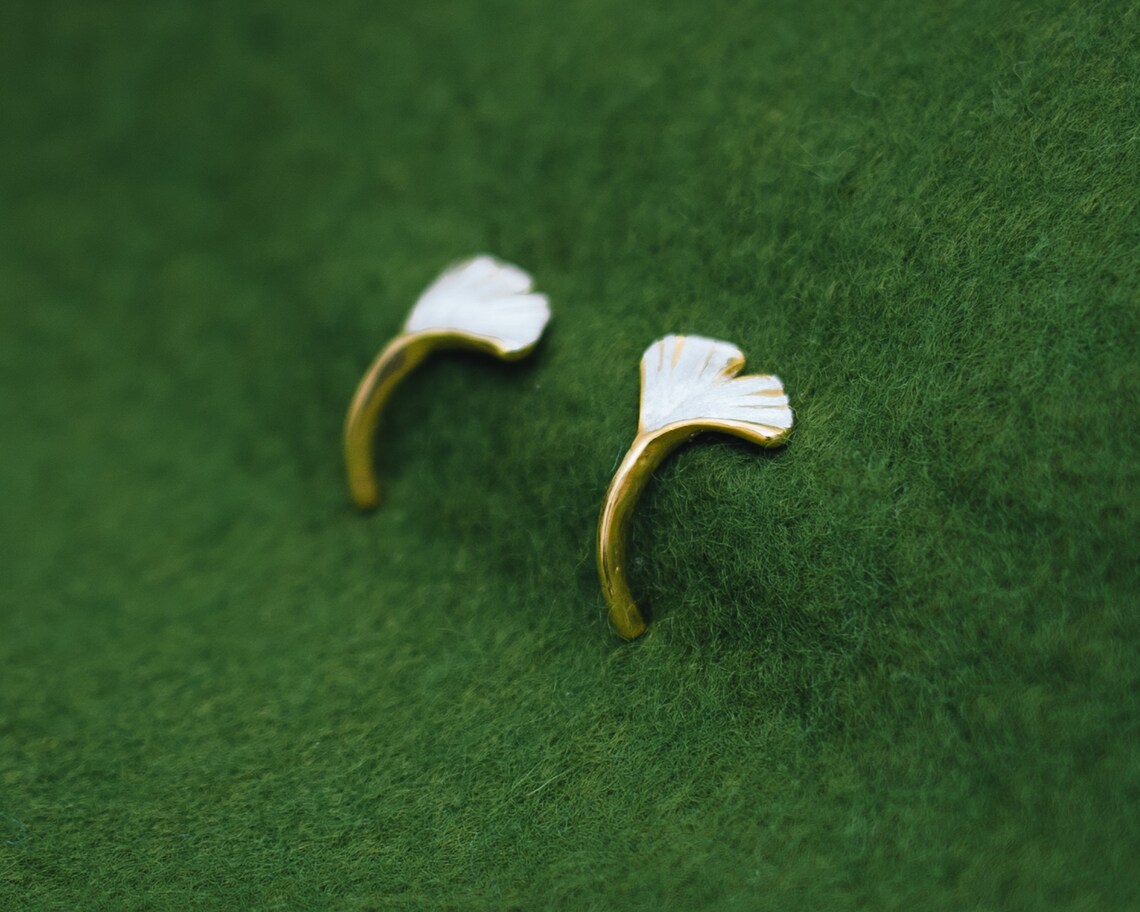 Gingko Mini Earrings Ginkgo Jewelry Made in Japan Gingko - Etsy