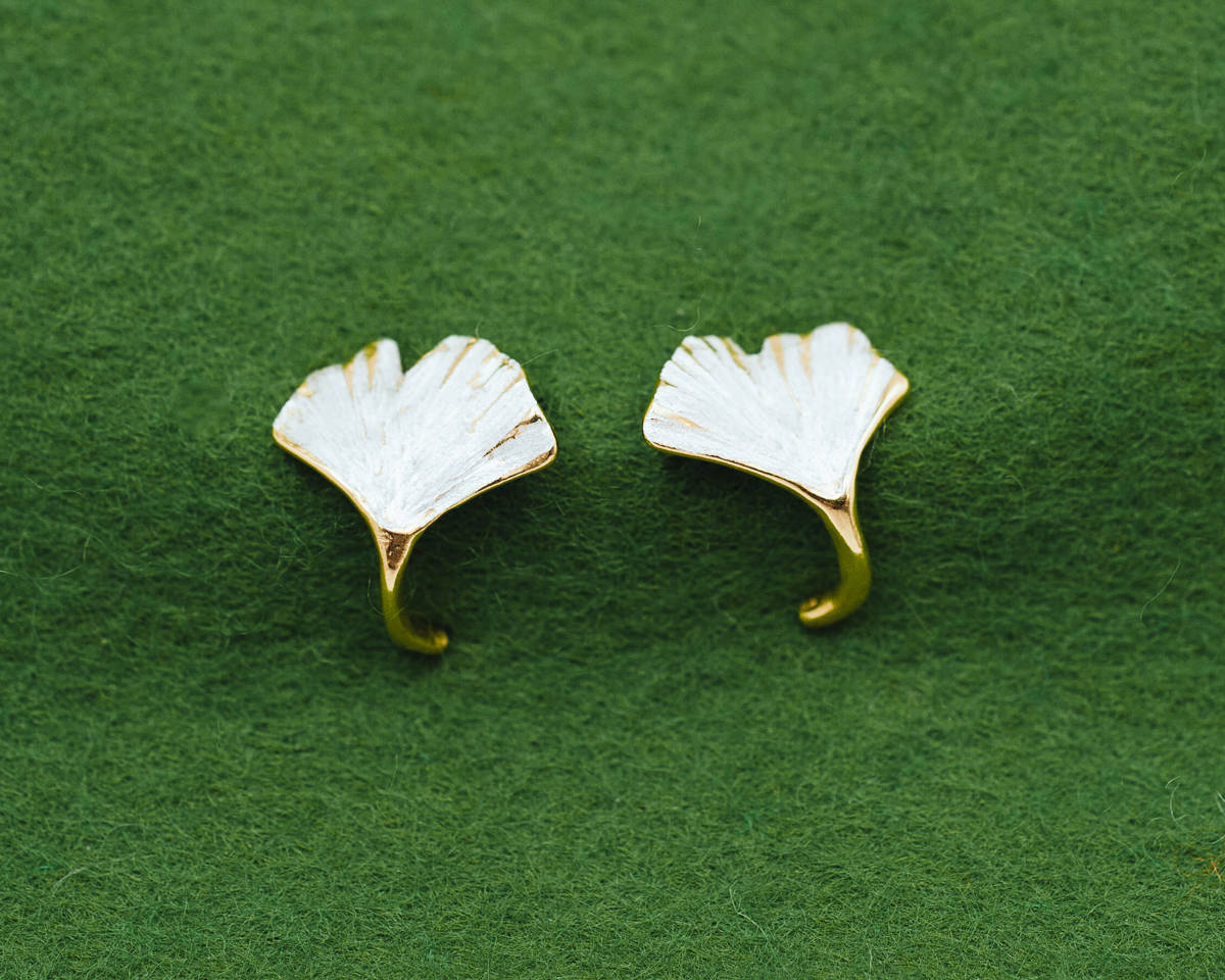 Gingko Single Earrings - Made in Japan - Gingko Leaf - Ginkgo - Gingko ...