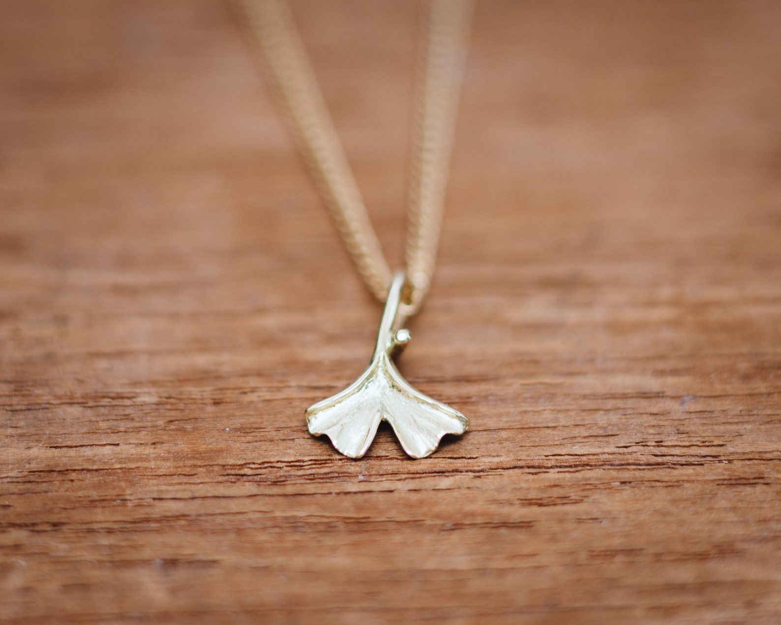 Small 18K Gingko Leaf - Ginkgo - Japanese Jewelry - Gingko Jewelry ...
