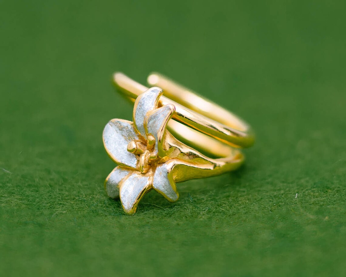 Lily Ring Adjustable Ring Flower Classic Design Gold - Etsy