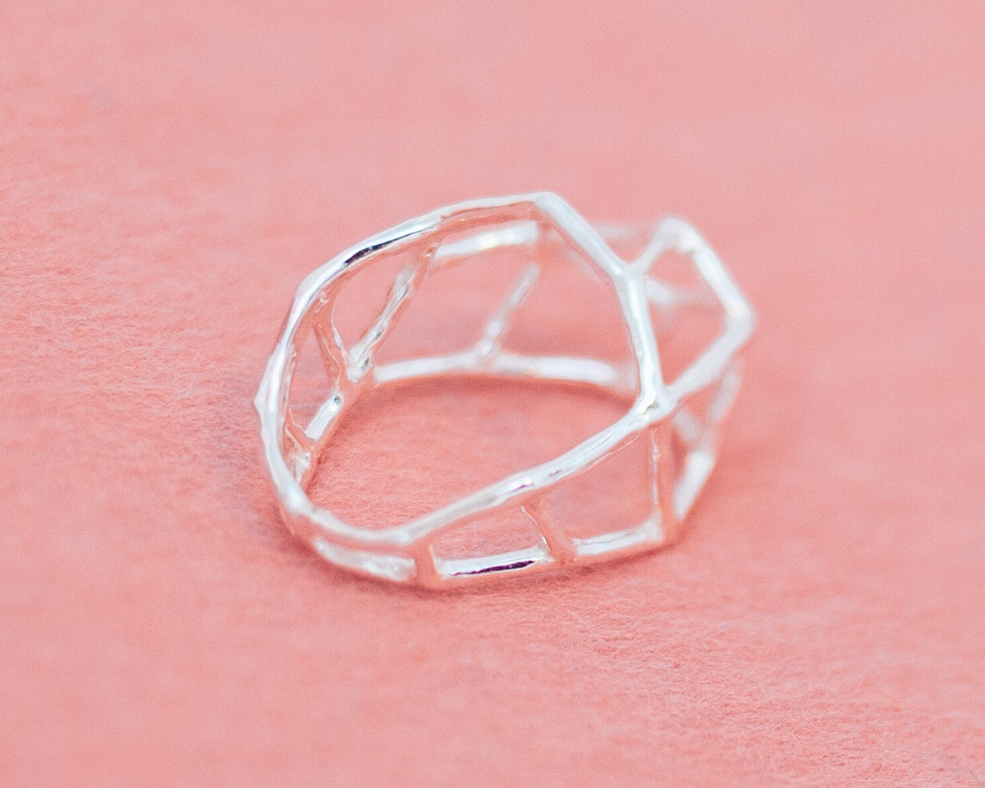 Geometric Ring Japanese Design Linear Design Ring Wabi | Etsy