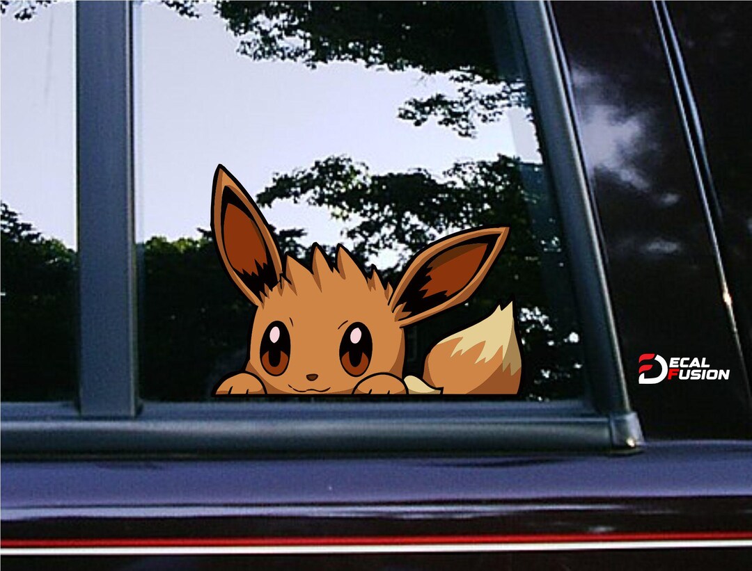 Cute Eevee Peeker Peekabo Peeking Car Decals Bumper Stickers Waterproof ...