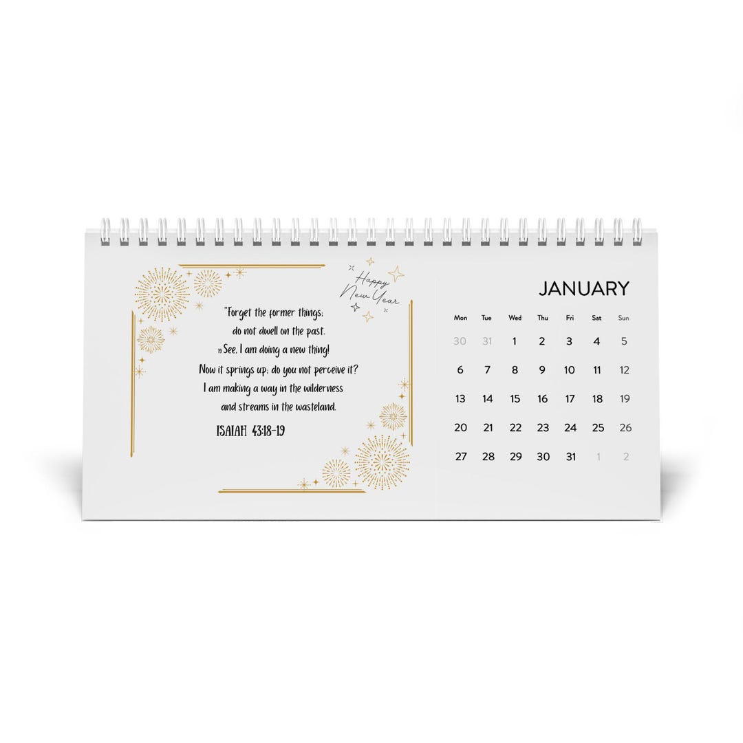 Bible Verse Desk Calendar 2026 | Monthly Grid, Scripture Quotes - Etsy