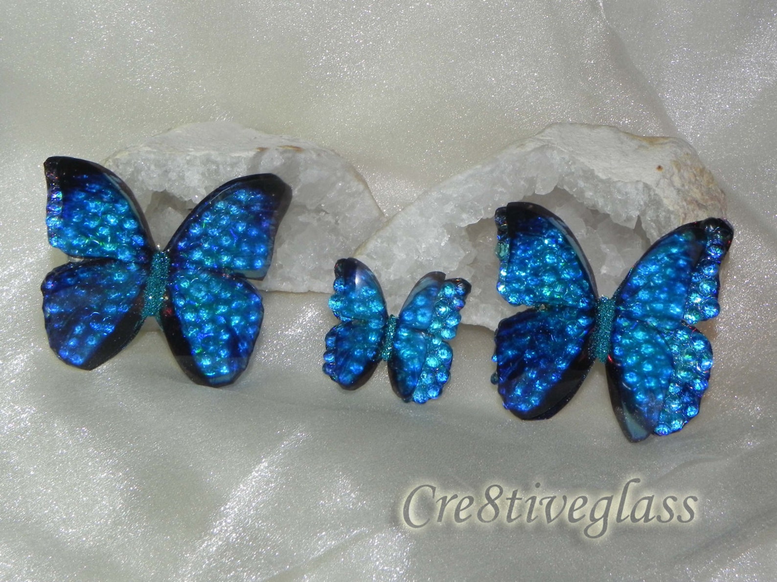 Sparkling Crystal Blue Iridescent Handcrafted Butterfly - Etsy