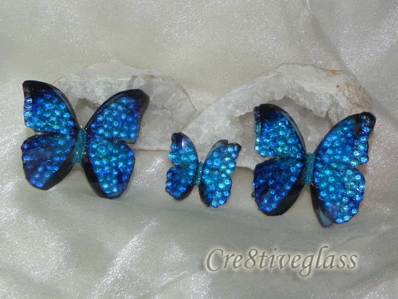 Sparkling Crystal Blue Iridescent Handcrafted Butterfly - Etsy