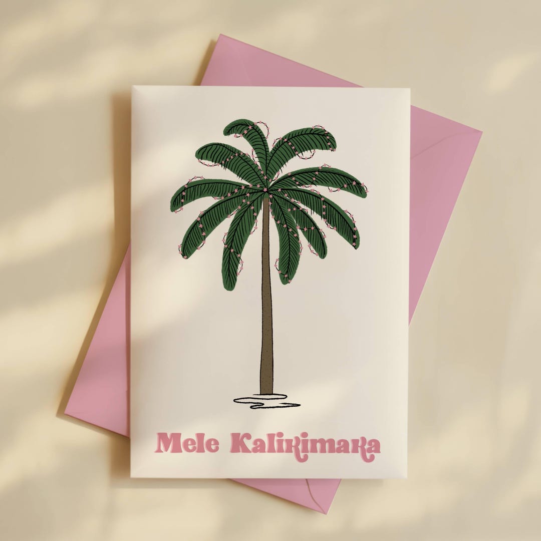 Mele Kalikimaka Palm Tree Printable Hawaii Holiday Christmas Card - Etsy