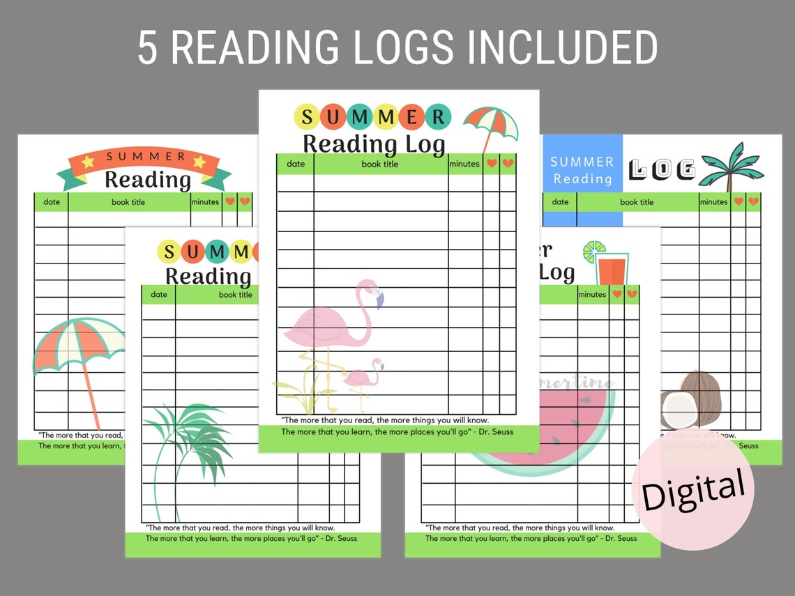 Summer Reading Log Kids Reading Log Summer Reading - Etsy