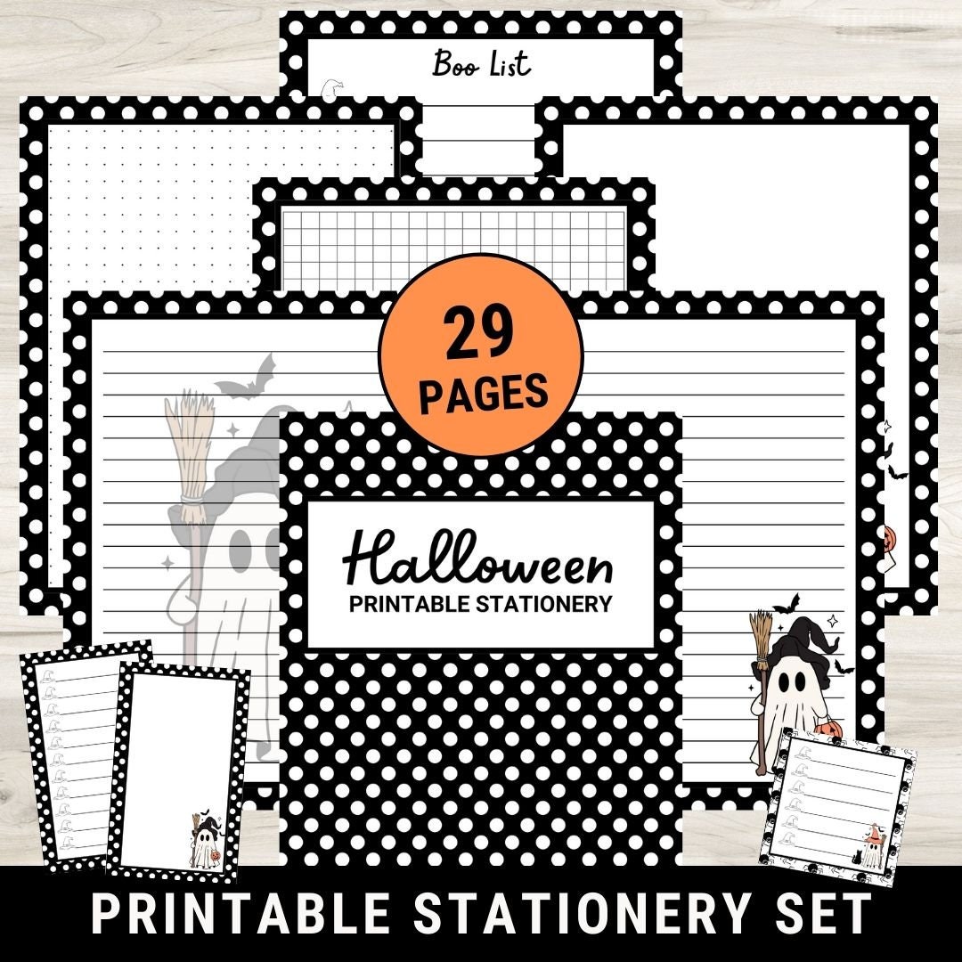 Ghost Halloween Stationary Letter Writing Set, Cute Stationary Letter ...
