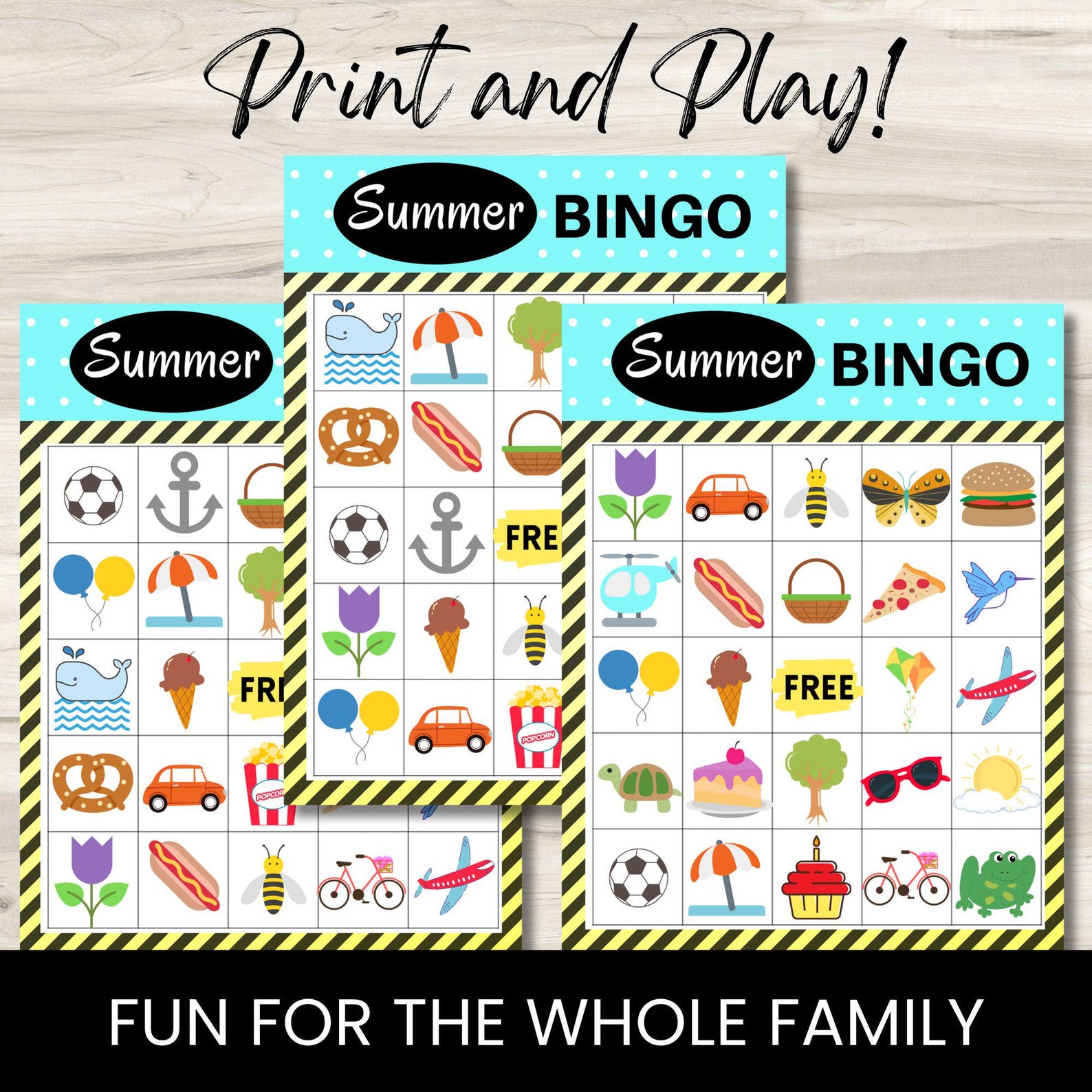 Summer Bingo Cards Printable, Beach Bingo Cards Pdf, Kids Bingo Cards ...