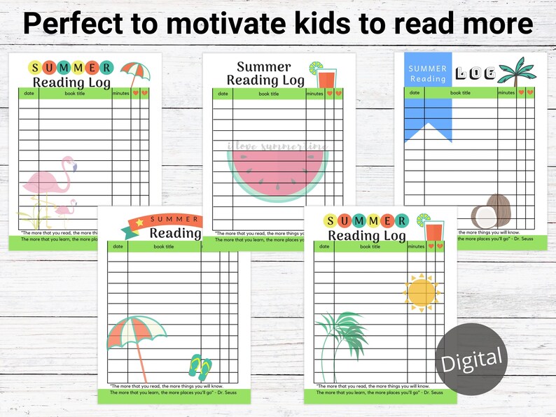 Summer Reading Log Kids Reading Log Summer Reading - Etsy