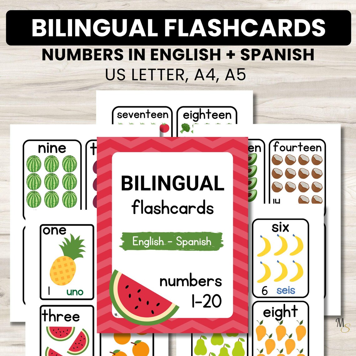 Number Flashcards Printable, Spanish Flashcards Printable, Number Flash ...