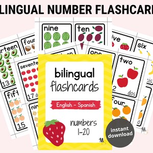 Number Flashcards Printable, Spanish Flashcards Printable, Number Flash ...