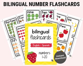 Math Counting Flashcards for Kids Numbers 1-20 Printables | Etsy