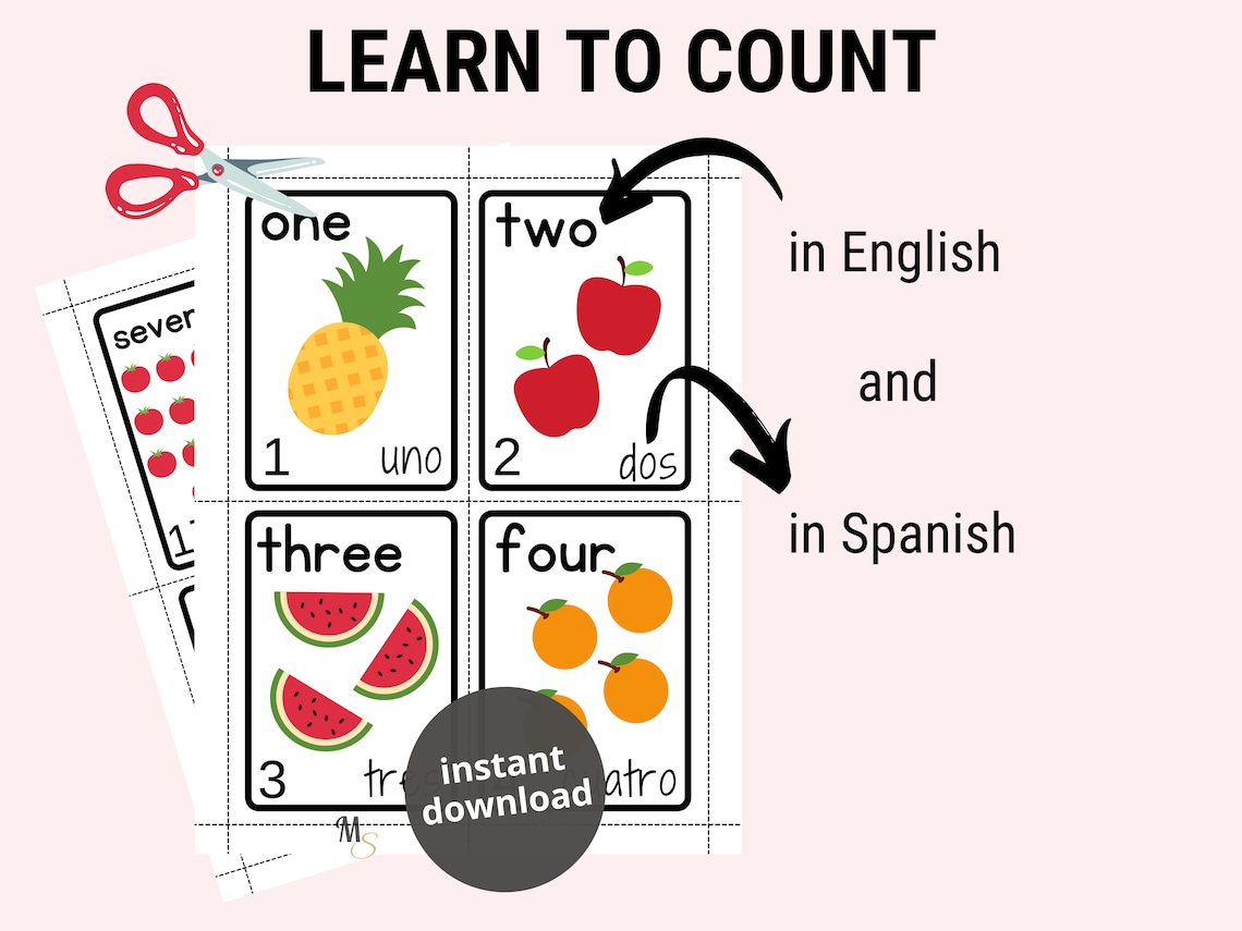 Number Flashcards Printable, Spanish Flashcards Printable, Number Flash ...