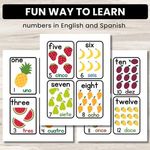 Number Flashcards Printable, Spanish Flashcards Printable, Number Flash ...